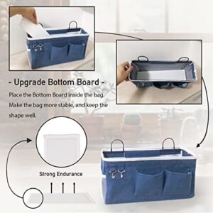 Kanrichu 2pcs Large + 2pcs Small Wall Hanging Storage Bag for Home & Camper (Blue & White)