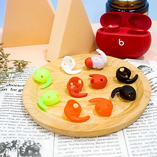 A-Focus Ear Hooks Compatible with Beats Studio Buds Ear Tips Accessories, Anti-Slip Non-Slip Sport Outdoor Wings Eartips Silicone Cover Holder Added Storage Box Compatible with Beats Studio Buds