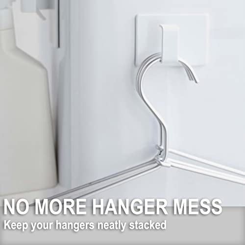 MORNIIE Multipurpose Magnetic Hooks. Hanger Organizer & Spray Bottle Holder. Hanger Stacker for Laundry Area. Spray Bottle Holder for Kitchen Organization Holds up to 16 fl oz. Black, 2 Pcs