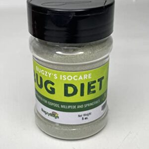 Bugzy Bugs IsoCare Isopod Food All Natural Nutrients Complete Diet for Bugs Isopods Millipede & Springtails 5oz Shaker