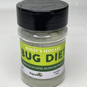 Bugzy Bugs IsoCare Isopod Food All Natural Nutrients Complete Diet for Bugs Isopods Millipede & Springtails 5oz Shaker