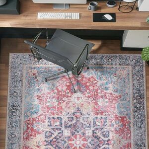 Rugshop Traditional Distressed Vintage Stain Resistant Flat Weave Eco Friendly Premium Recycled Machine Washable Area Rug 10'x14' Multi