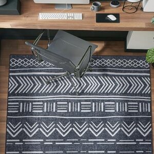 Rugshop Contemporary Geometric Bohemian Stain Resistant Flat Weave Eco Friendly Premium Recycled Machine Washable Area Rug 8'4"x11'6" Dark Gray