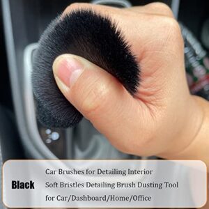 Smeyta Car Interior Detailing Brush 1PC,Car Brushes for Detailing Interior,Soft Car Detailing Brush,Soft Bristles Detailing Brush Dusting Tool for Car/Dashboard(Black)