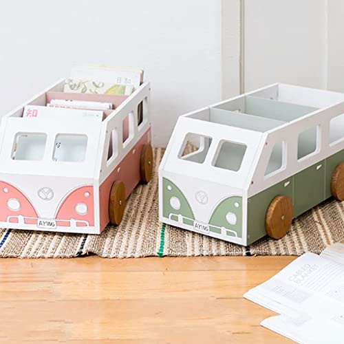 OLOTU Bookshelves Bus-Shaped Bookshelf Storage Display Cabinet, Multi-Function Desktop Shelf Children's Bookshelves for Living Room Bedroom Neat