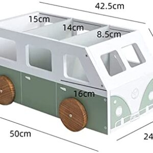 OLOTU Bookshelves Bus-Shaped Bookshelf Storage Display Cabinet, Multi-Function Desktop Shelf Children's Bookshelves for Living Room Bedroom Neat