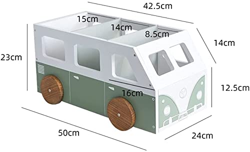 OLOTU Bookshelves Bus-Shaped Bookshelf Storage Display Cabinet, Multi-Function Desktop Shelf Children's Bookshelves for Living Room Bedroom Neat