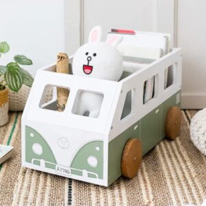 OLOTU Bookshelves Bus-Shaped Bookshelf Storage Display Cabinet, Multi-Function Desktop Shelf Children's Bookshelves for Living Room Bedroom Neat