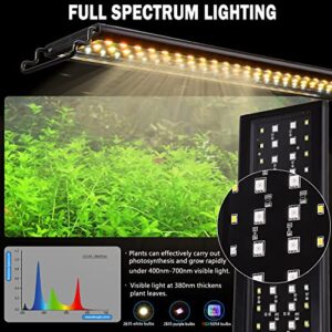 Uelfbaby Super Bright LED Aquarium Light 24/7 Mode 24W for 18"-24" Fish Tank (10/15/20 Gallon Tank), Full Spectrum Fish Tank Light with Adjustable Timer On/Off, 7 Colors Adjustable Brightness