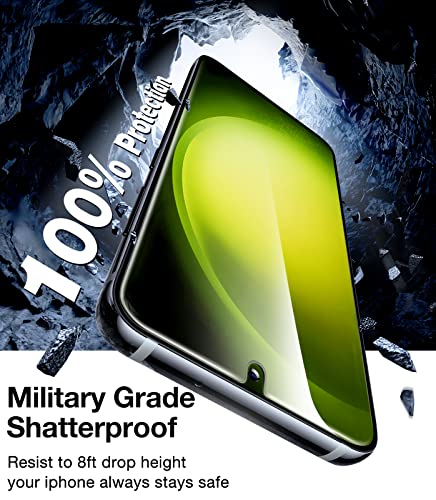 UltraGlass Only for Samsung Galaxy S23 Screen Protector [Military SGS Shatterproof] Fingerprint Compatible for Samsung Galaxy S23 Tempered Glass [UNBREAK TOP 9H Glass & Longest Durable] 2 Packs