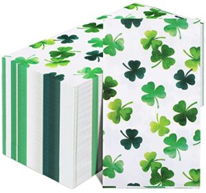 100 pcs st. patrick's day guest napkins 3 ply disposable paper napkins guest hand towels cocktail napkins decorative napkins for home dinner kitchen bathroom st patricks party supplies