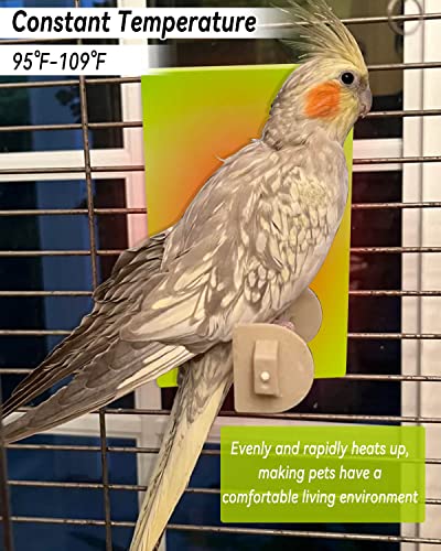 Bird Heater 12V 3.3"x6" for Cage Bird Perch Stand Warmer Snuggle Up Fit for African Grey, Parakeets, Parrots, Small Birds, Hamsters, Hedgehogs, Chinchillas and Other Animals, Vertical Section