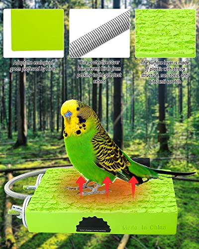 Bird Heater 12V 3.3"x6" for Cage Bird Perch Stand Warmer Snuggle Up Fit for African Grey, Parakeets, Parrots, Small Birds, Hamsters, Hedgehogs, Chinchillas and Other Animals, Vertical Section