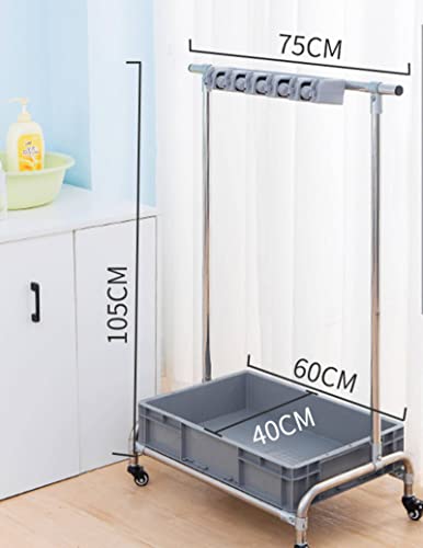 MBETA Mop Hook Removable Broom mop Rack Floor Type mop Rack Storage Device Stainless Steel mop Stand mop Rack