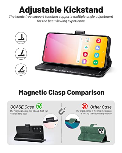 OCASE Compatible with Galaxy S23 Plus 5G Case Wallet, PU Leather Flip Folio Case with Card Holders RFID Blocking Kickstand [Shockproof TPU Inner Shell] Phone Case 6.6 Inch (2023) - Black