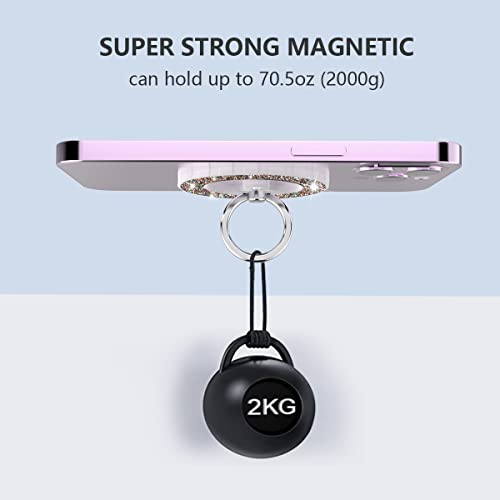 Magnetic Phone Ring Holder for MagSafe, DATIMIRA Glitter Magnet Grip Finger Ring Kickstand, Compatible with iPhone 14 Plus 13 12, Pro, Pro Max, Mini, Mag Safe Accessories,Starlight