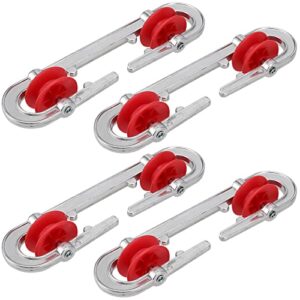 keileoho 4 pack clothesline spreader, aluminum clothesline spreader plastic wheel splitter pulley separator accessories clothesline tool for long clotheslines, silver