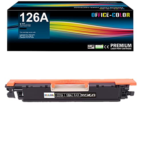 1 Pack Replacement for HP 126A Black Toner Cartridge CE310A for Laserjet Pro 100 Color MFP M175nw,M275,CP1025 Printer Ink