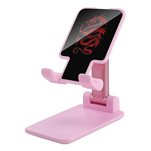 Red Black Dragon Foldable Desktop Cell Phone Holder Portable Adjustable Stand for Travel Desk Accessories