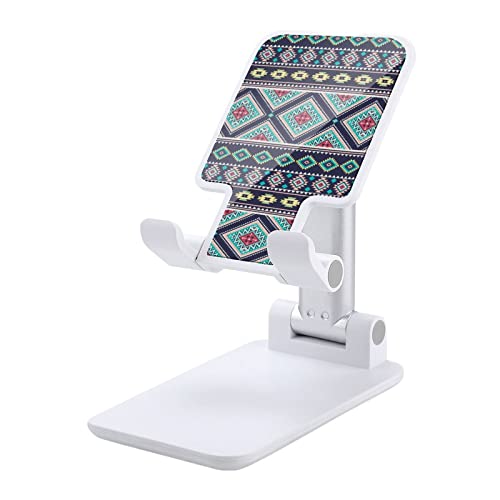 African Aztec Tribal Stripe Foldable Desktop Cell Phone Holder Portable Adjustable Stand for Travel Desk Accessories