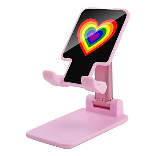 RainbowHeart Foldable Desktop Cell Phone Holder Portable Adjustable Stand for Travel Desk Accessories