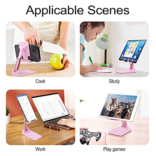 RainbowHeart Foldable Desktop Cell Phone Holder Portable Adjustable Stand for Travel Desk Accessories