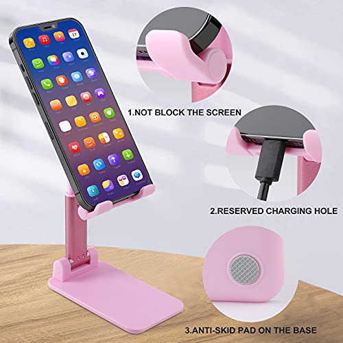 RainbowHeart Foldable Desktop Cell Phone Holder Portable Adjustable Stand for Travel Desk Accessories