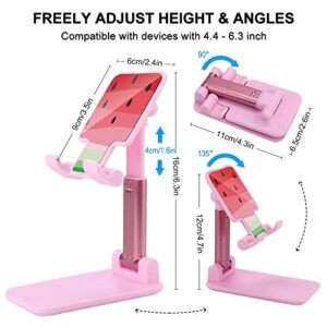 Funny Watermelon Rain Foldable Desktop Cell Phone Holder Portable Adjustable Stand for Travel Desk Accessories