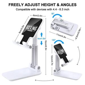 Boxing is My Life Foldable Desktop Cell Phone Holder Portable Adjustable Stand for Travel Desk Accessories