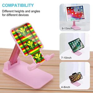 Tribal Kanaka Maoli Flag Foldable Desktop Cell Phone Holder Portable Adjustable Stand for Travel Desk Accessories