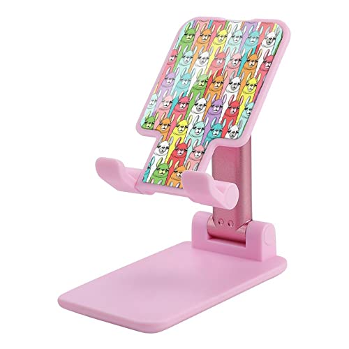 Rainbow Llamas Foldable Desktop Cell Phone Holder Portable Adjustable Stand for Travel Desk Accessories