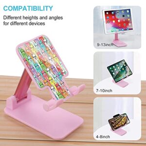 Rainbow Llamas Foldable Desktop Cell Phone Holder Portable Adjustable Stand for Travel Desk Accessories