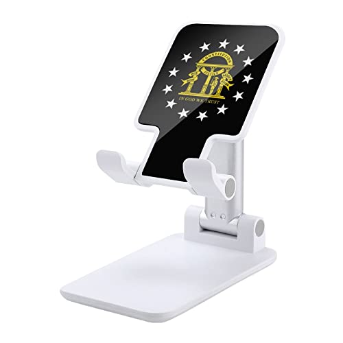 Flag of Georgia Foldable Desktop Cell Phone Holder Portable Adjustable Stand for Travel Desk Accessories