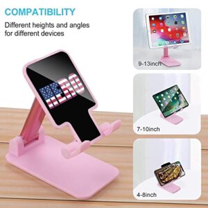 American Hero Flag Foldable Desktop Cell Phone Holder Portable Adjustable Stand for Travel Desk Accessories