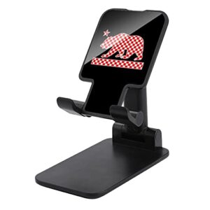 california checker bear flag foldable desktop cell phone holder portable adjustable stand for travel desk accessories