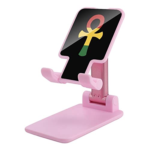 Rasta Ankh Foldable Desktop Cell Phone Holder Portable Adjustable Stand for Travel Desk Accessories