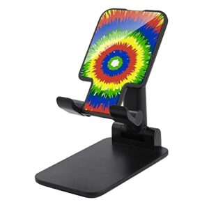 tie dye foldable desktop cell phone holder portable adjustable stand for travel desk accessories