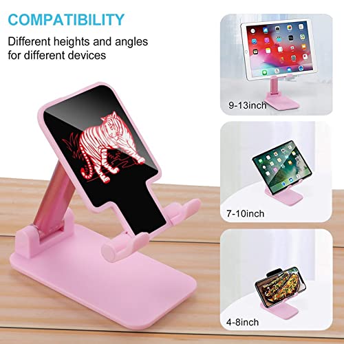 Red Tiger Foldable Desktop Cell Phone Holder Portable Adjustable Stand for Travel Desk Accessories