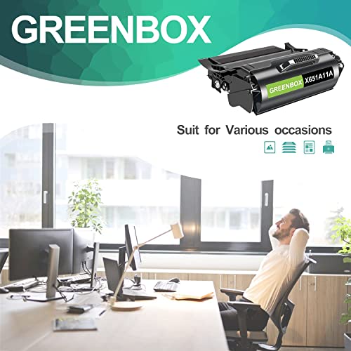 GREENBOX Remanufactured X651A11A Toner Cartridge Replacement for Lexmark X651A11A, High Yield for X651de X652de X654de X656de X656dte X658de X658dfe X658dme X658dte X658dtfe X658dtme Printer (Black)