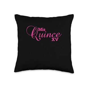 15 birthday quinceanera gifts sweet 15 mexican birthday party quinceanera mis quince años throw pillow, 16x16, multicolor