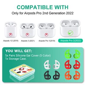 [5 Pairs] Silicone Ear Hooks for AirPods Pro 2, Ear Hook Anti Slip AirPods Pro 2 Accessories Compatible with AirPods Pro 2nd Generation (2022) - NOT Fit in Case