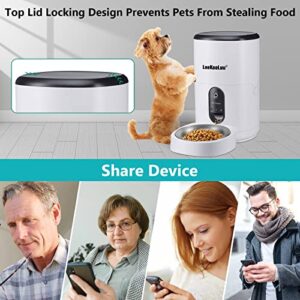 Automatic Dog Feeder HD 1080P Camera Cat Feeders 6L WiFi Smart Pet Feeder with APP Control Timer Settings Dispense Food Two Way Audio Recording Motion Detection Alerts