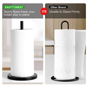 Paper Towel Holder Countertop,Black Paper Towel Holder Stand with 6.7inch Diameter Large Base for All Kitchen Paper Roll