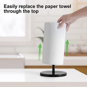 Paper Towel Holder Countertop,Black Paper Towel Holder Stand with 6.7inch Diameter Large Base for All Kitchen Paper Roll