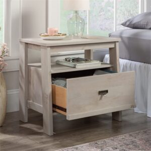 Sauder Trestle Engineered Wood Night Stand in Chalked Chestnut Finish