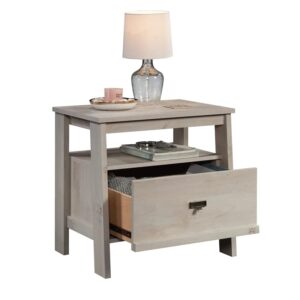 Sauder Trestle Engineered Wood Night Stand in Chalked Chestnut Finish