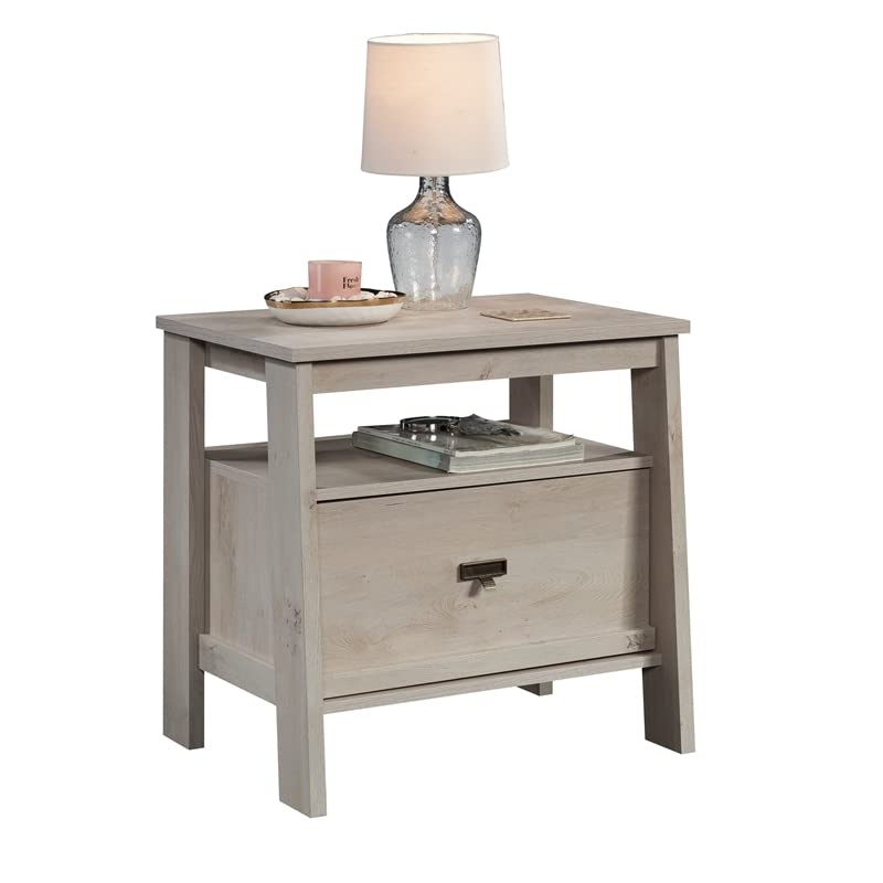 Sauder Trestle Engineered Wood Night Stand in Chalked Chestnut Finish