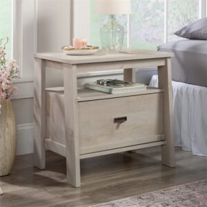 Sauder Trestle Engineered Wood Night Stand in Chalked Chestnut Finish