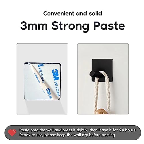 YMXDYM Adhesive Wall Hooks Heavy Duty Door Hanger Sticky Hooks 6 Pack Waterproof Stainless Steel for Bathrooms/Coat/Robe/Kitchen/Loofah/Washcloth