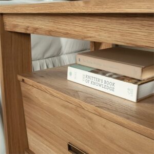 Sauder Trestle Engineered Wood Night Stand in Timber Oak Finish